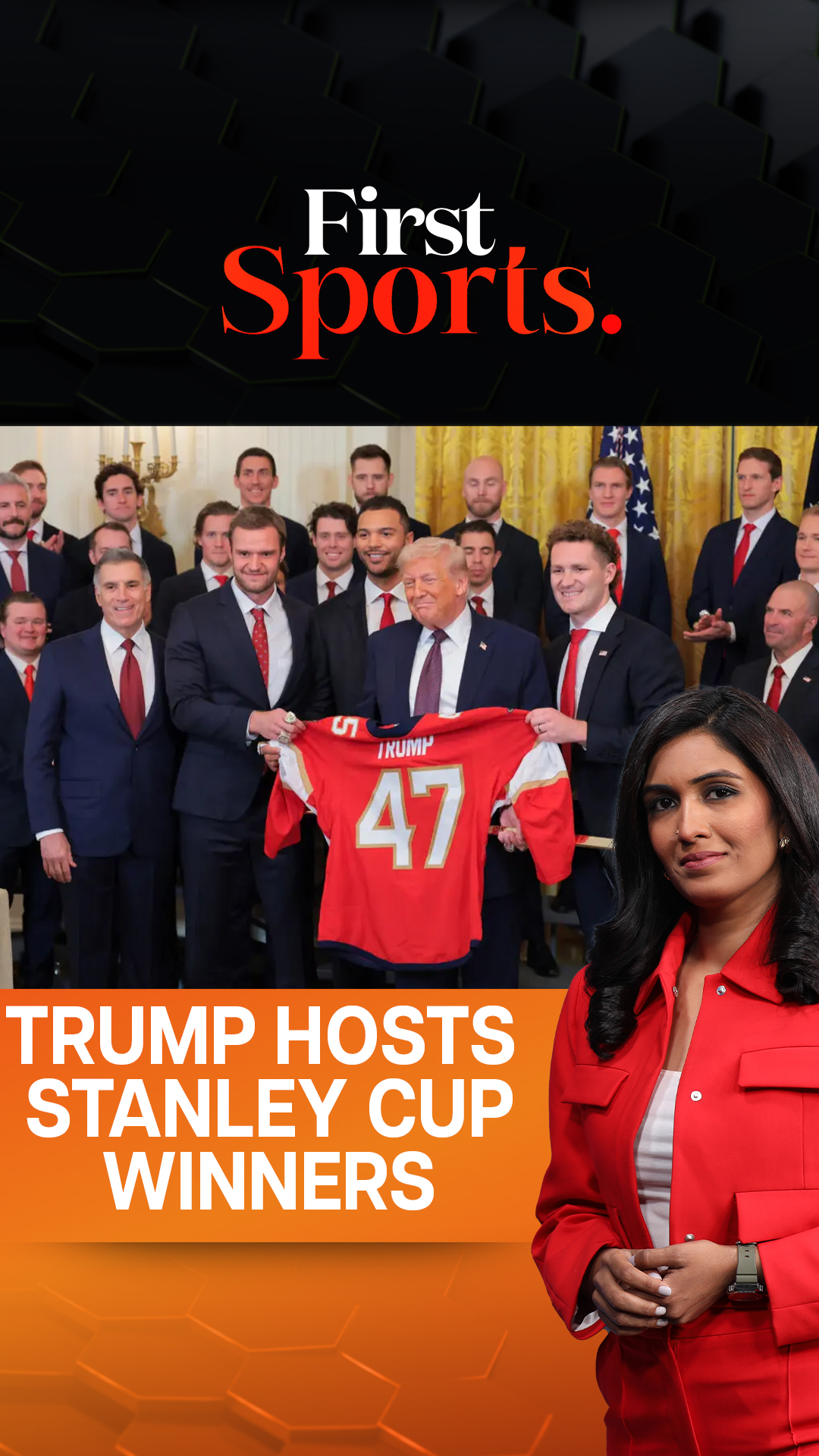 Trump Takes Stanley Cup Champions Panthers' Golden Stick | First Sports ...