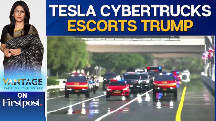 Tesla Cybertrucks Escorts US President Trump's Motorcade in Qatar ...