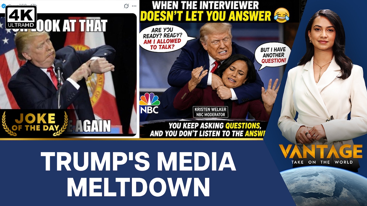 Trump Unclips Mic, Stomps Out of Tense TV Interview | Vantage on Firstpost