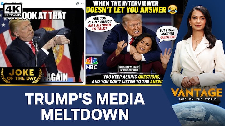 Trump Unclips Mic, Stomps Out of Tense TV Interview | Vantage on Firstpost