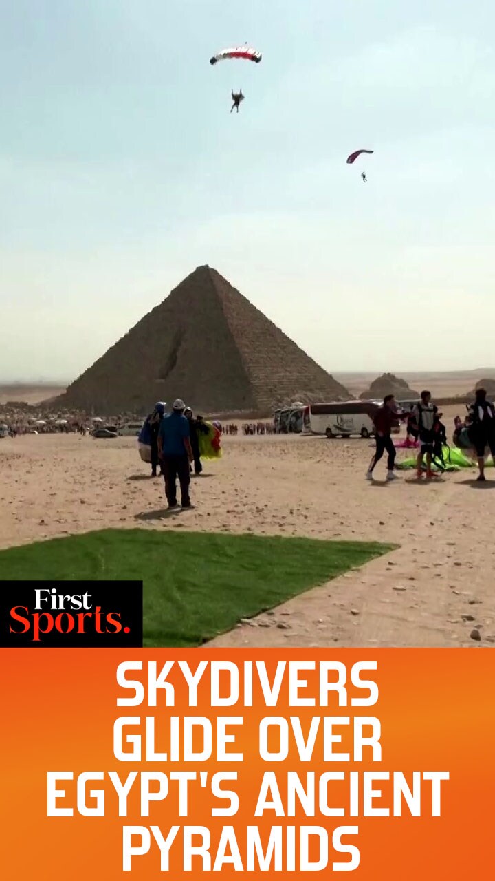 Skydivers Glide Over Ancient Pyramids In Egypt | First Sports With ...